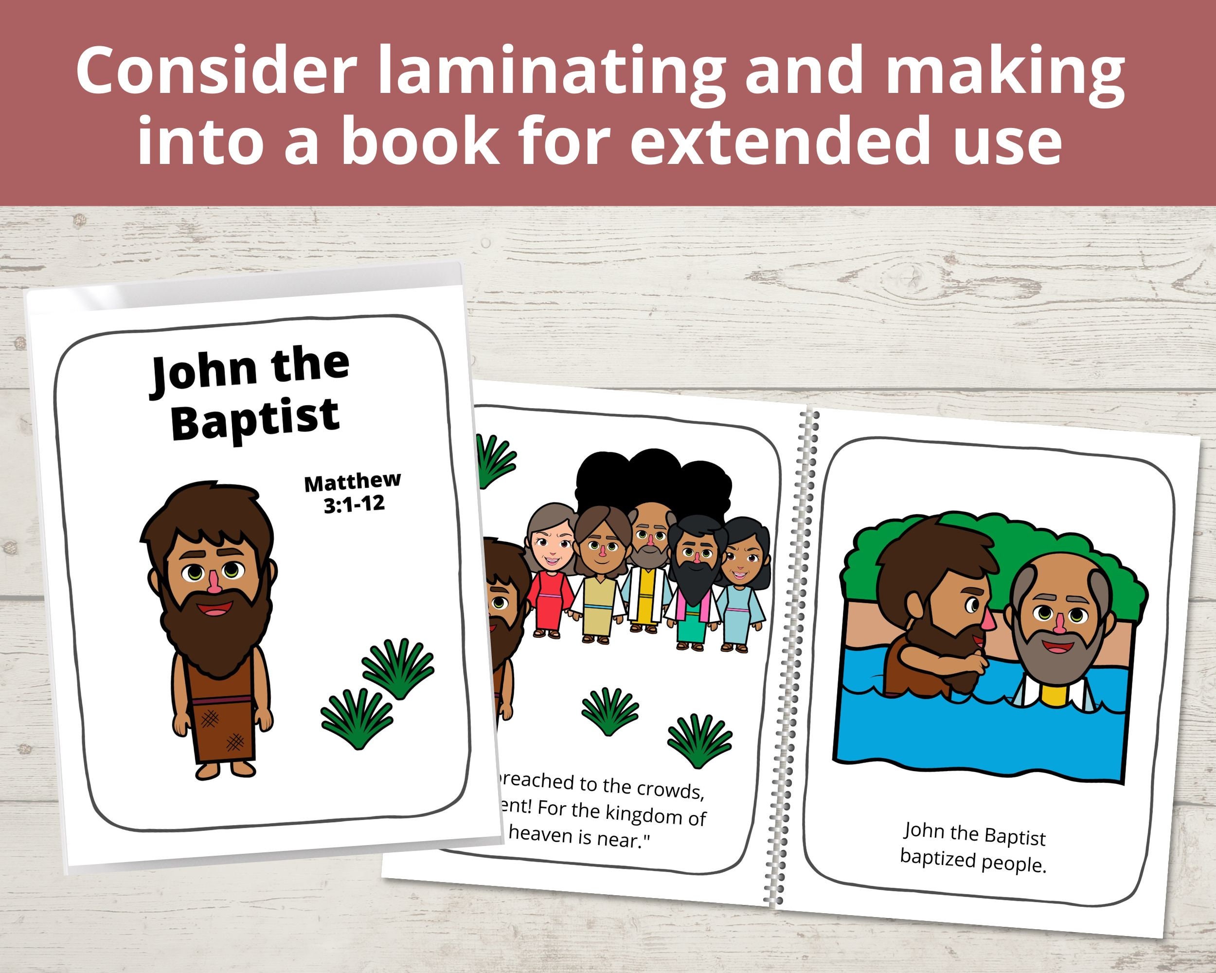 John the Baptist, Honey and Locust, Bible Story Poster, Bible Coloring ...