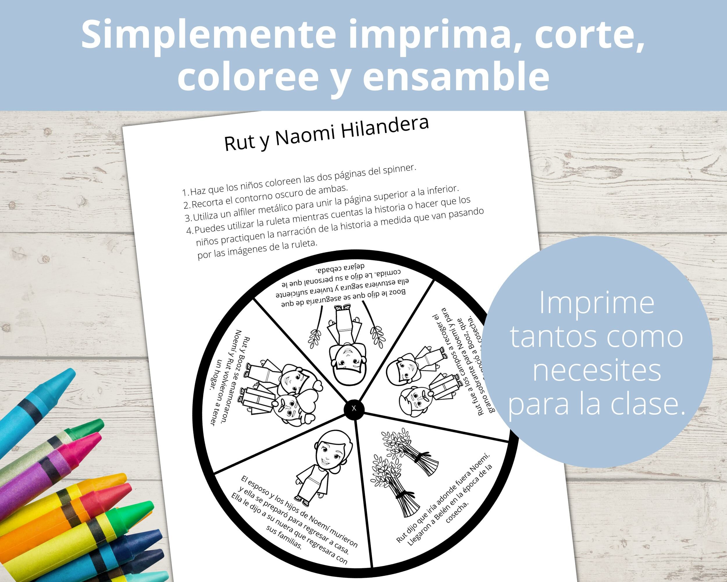 Rut y Noemí en español, Rut y Booz, Ruth y Naomi, Actividades de la ...