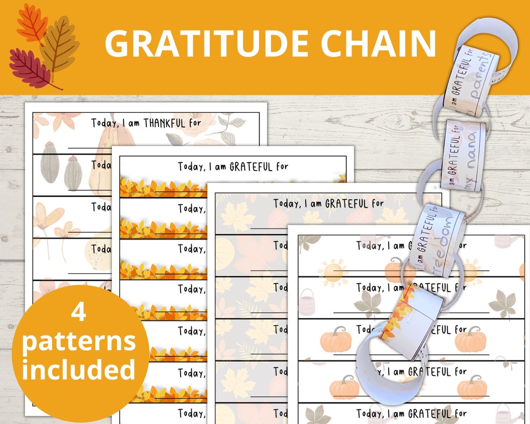 Thanksgiving Gratitude Paper Chain I Am Thankful For Fall - Etsy