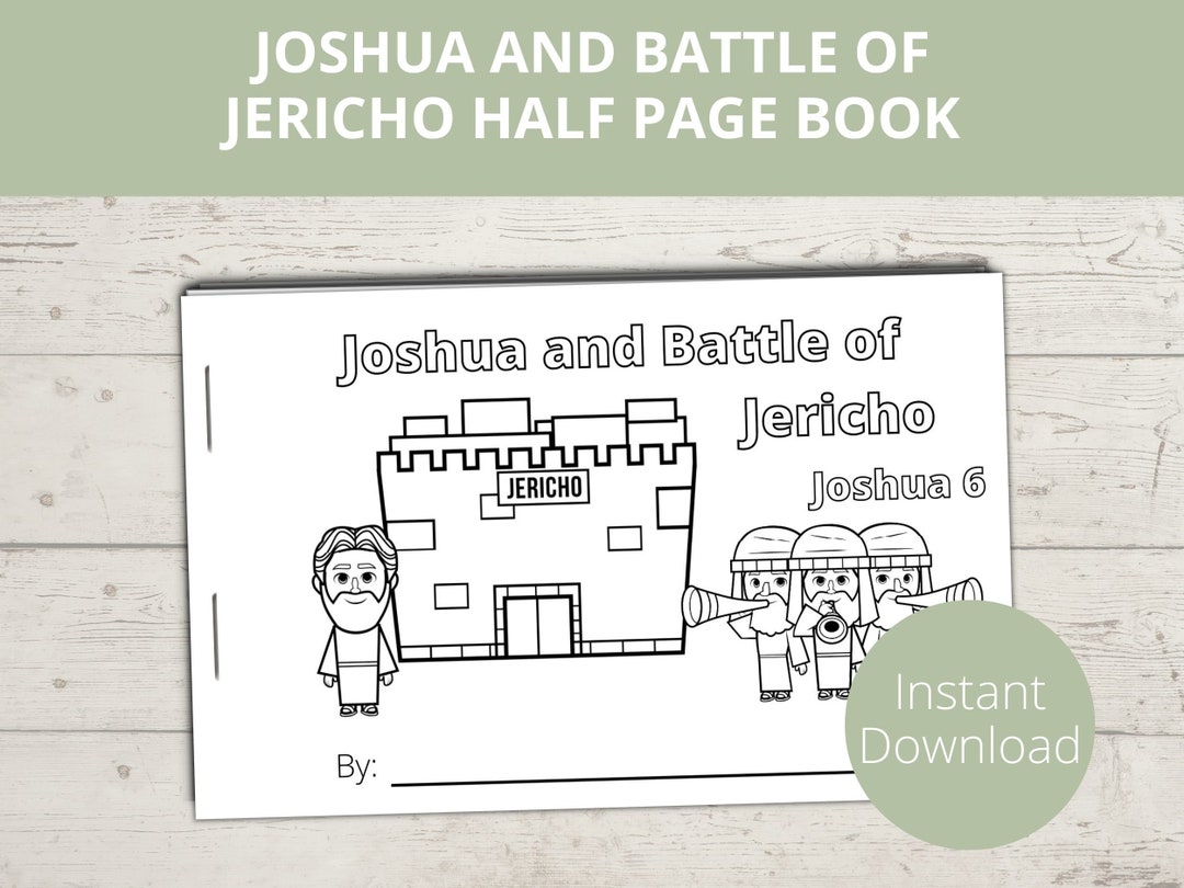 Joshua and Battle of Jericho, Half Page Printable, Sunday School Craft ...