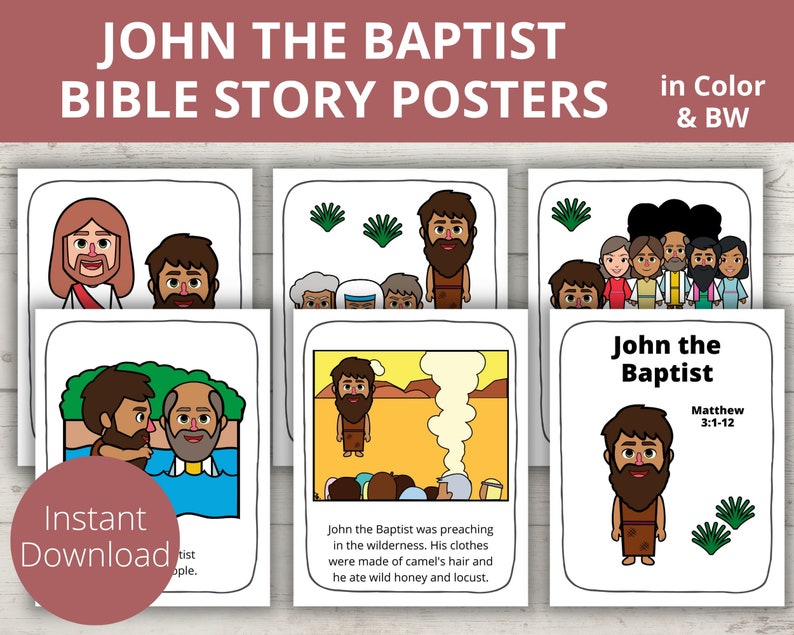 John the Baptist Honey and Locust Bible Story Poster Bible - Etsy