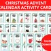 Advent Activity Cards, Advent Calendar Card, Christmas Advent Calendar ...