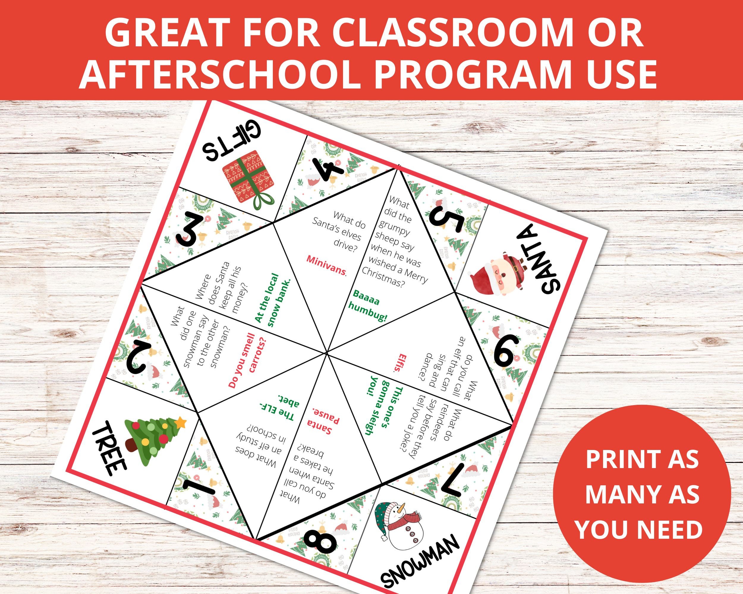 Christmas Joke Teller, Fortune Teller, Cootie Catcher, Christmas Day ...