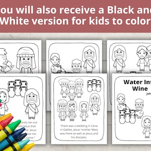 Jesus Turns Water Into Wine, Miracles of Jesus, Bible Story Posters for ...