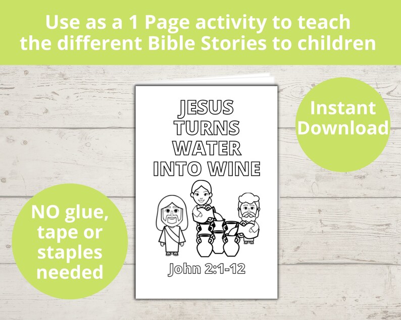 Jesus Turns Water Into Wine Printable Craft, Sunday School Craft ...
