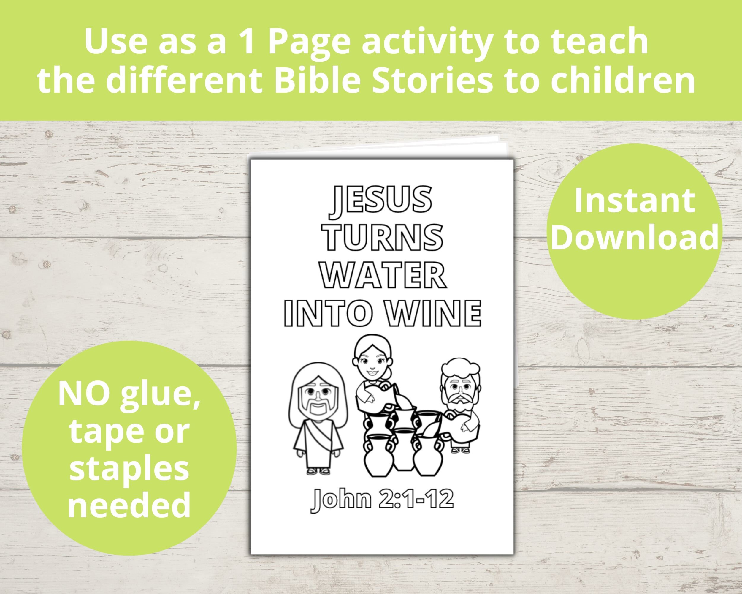 Jesus Turns Water Into Wine Printable Craft, Sunday School Craft ...