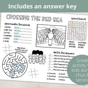 Crossing the Red Sea Craft, Moses and Red Sea, Church Kids Activity ...