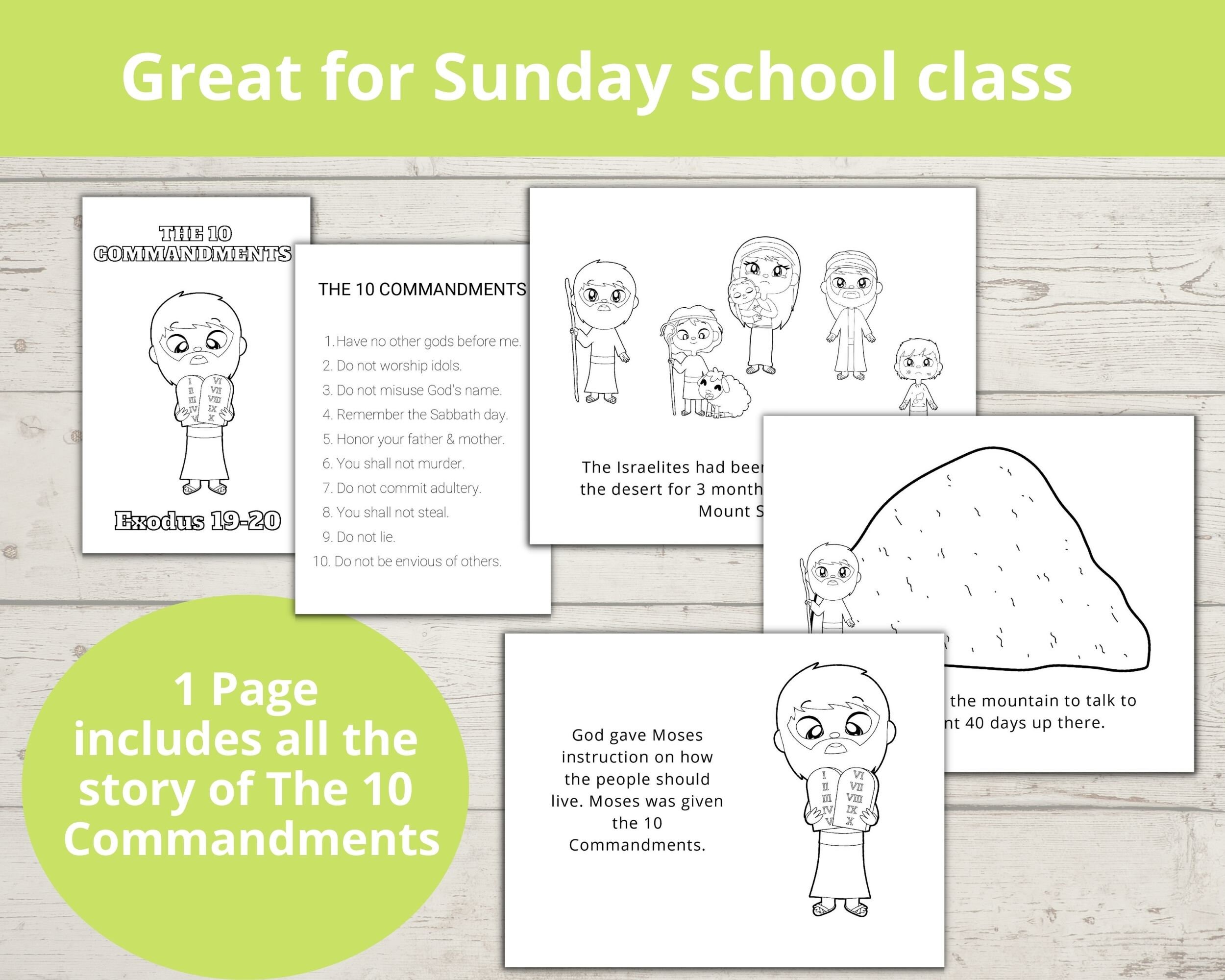 10 Commandments for Kids, Ten Commandments Craft Sunday School Lesson ...