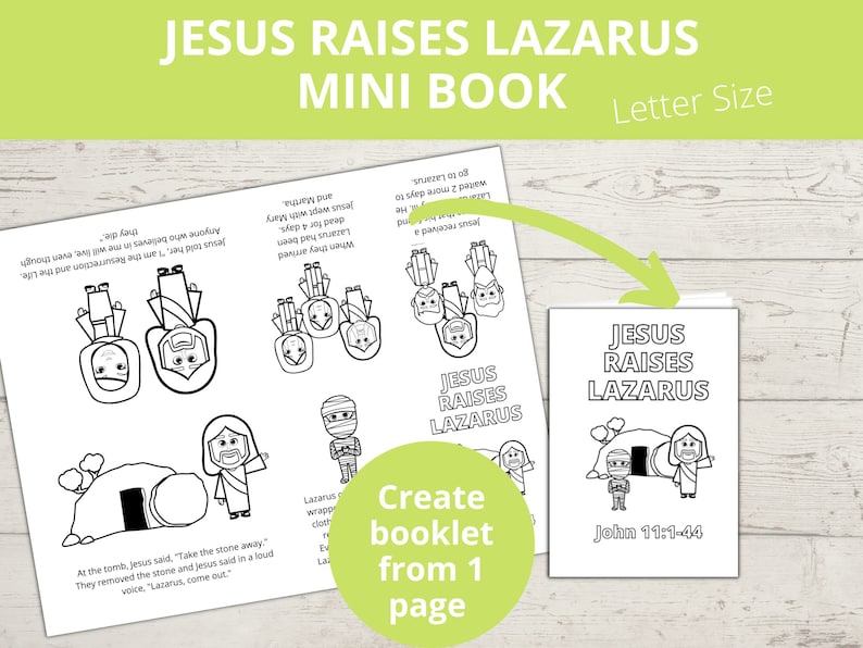 Raising of Lazarus Sunday School Craft, Lazarus Tomb, Printable Mini ...