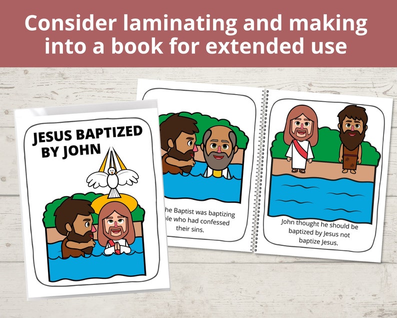 Jesus Baptism, John Baptist Jesus, Bible Story Poster, Jesus Baptized ...