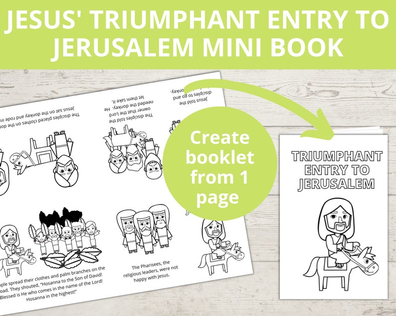 Palm Sunday Activity Jesus Triumphant Entry to Jerusalem - Etsy Canada