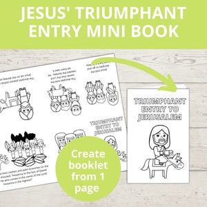 Palm Sunday Activity, Jesus Triumphant Entry to Jerusalem Sunday School ...