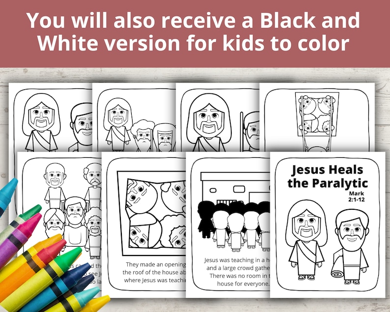 Jesus Heals Paralytic, Jesus Heals Paralyzed Man, Bible Story Poster ...