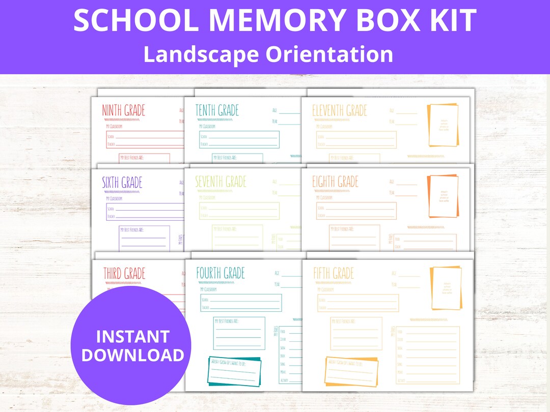 School Memory Book, School Memory Box, Kids Memory Book, School File ...