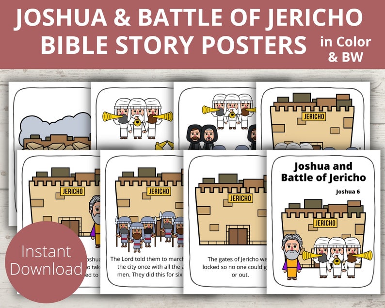 Battle of Jericho Joshua and Battle of Jericho Bible Story - Etsy