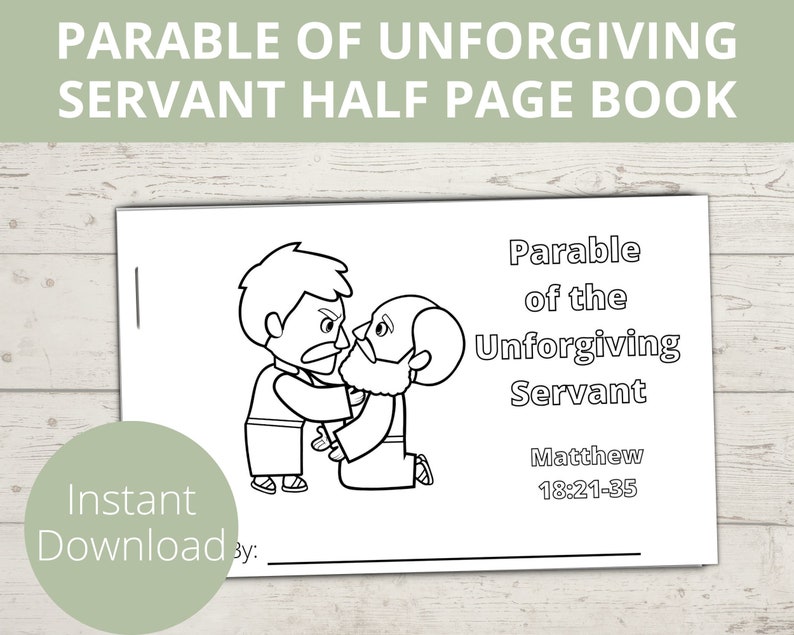 Parable of Unforgiving Servant Mini Booklet Preschool Bible - Etsy