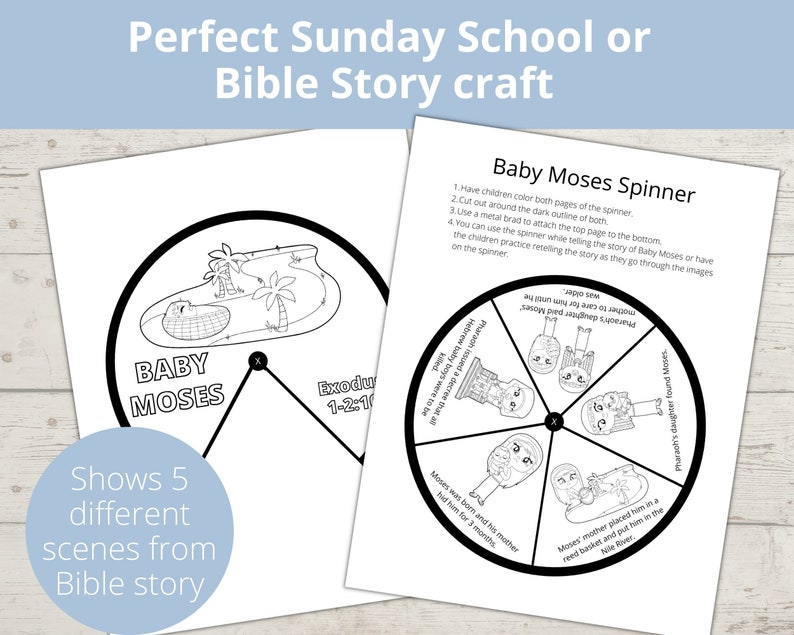 Baby Moses Sunday School Craft, Bible Story Activities for Kids, Moses ...