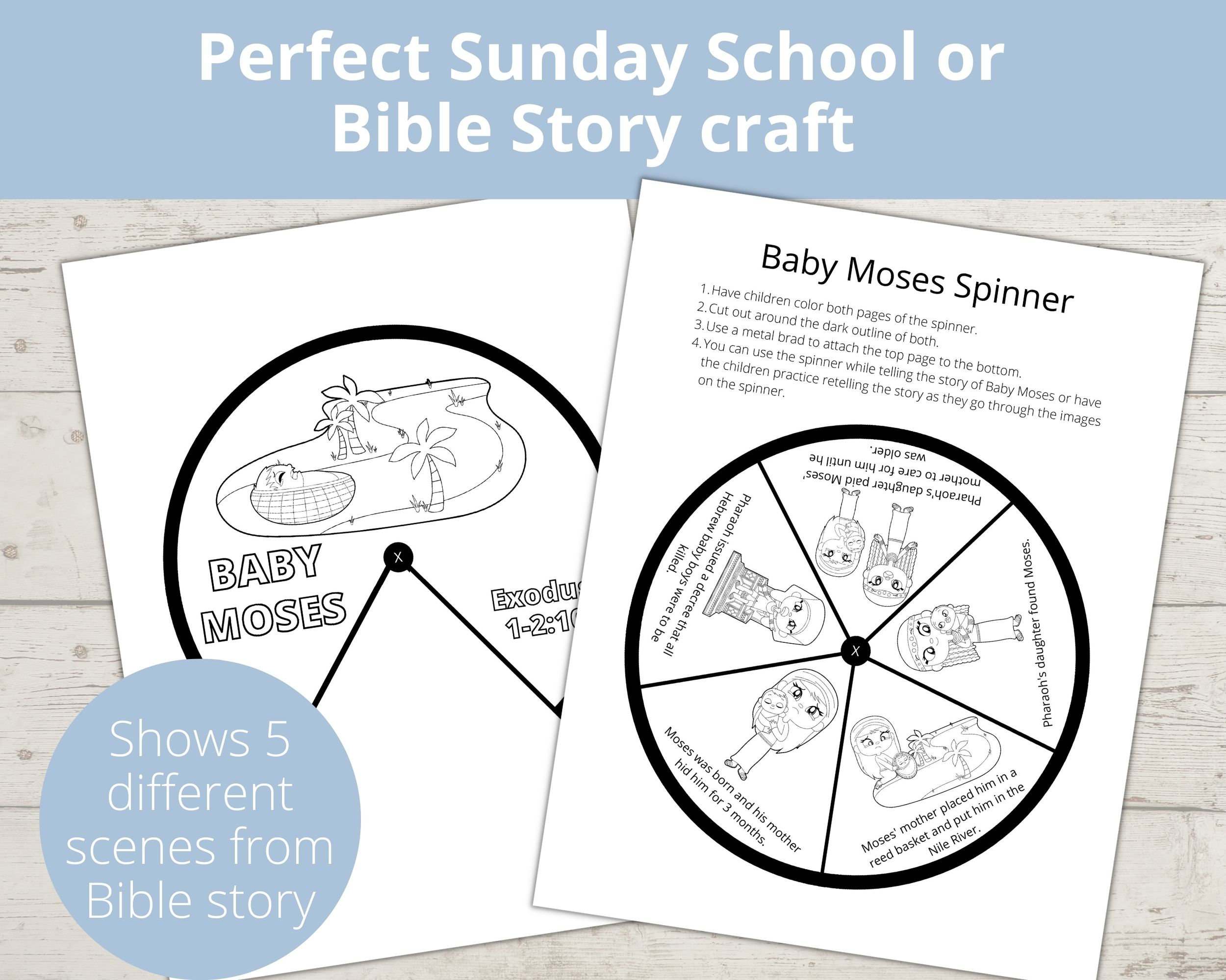 Baby Moses Sunday School Craft, Bible Story Activities for Kids, Moses ...