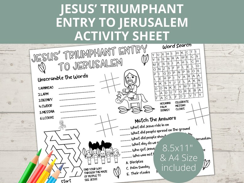 Palm Sunday Activities, Jesus Palm Sunday, Triumphant Entry to ...