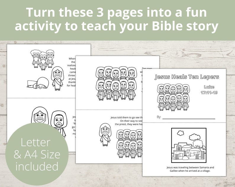 Jesus Heals the Lepers, Sunday School Craft, Miracles of Jesus, Luke 17 ...