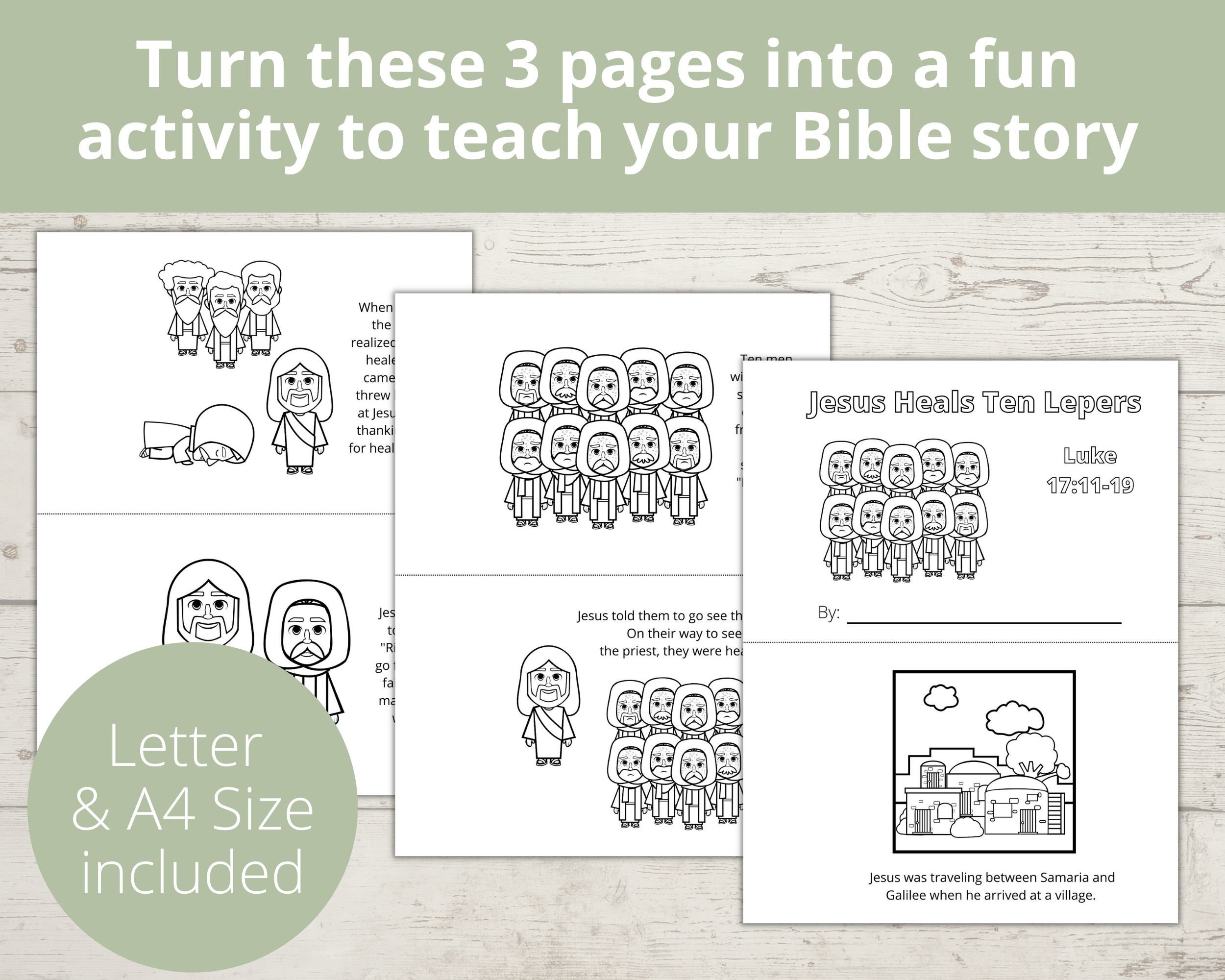 Jesus Heals the Lepers, Sunday School Craft, Miracles of Jesus, Luke 17 ...