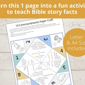 10 Commandments Bible Story Activity, Sunday School Craft, Printable ...