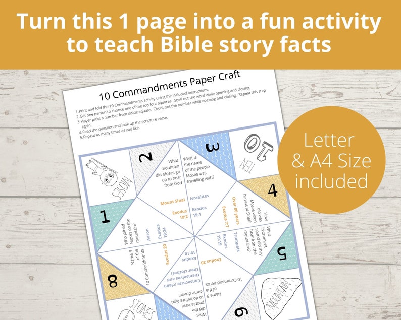10 Commandments Bible Story Activity Sunday School Craft - Etsy
