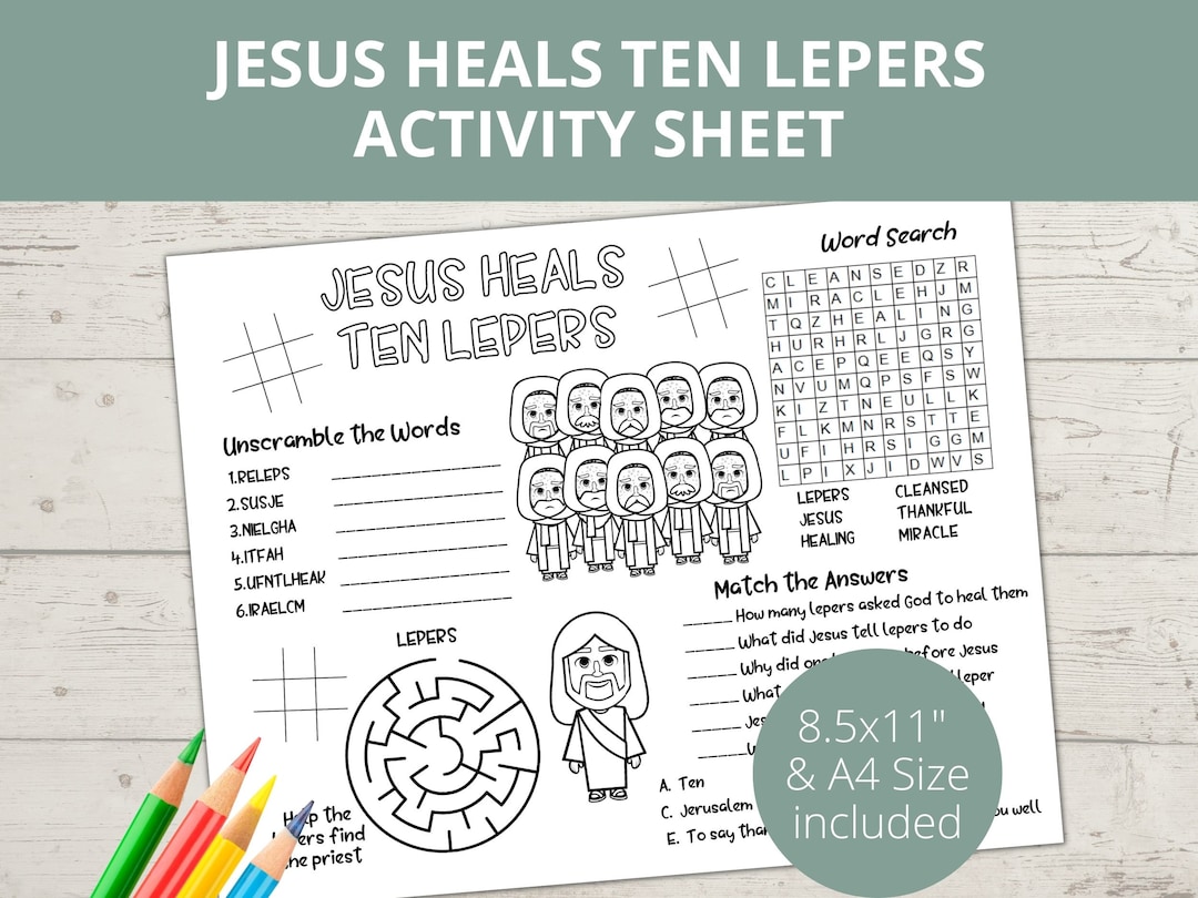 Ten Lepers, Jesus Heals, Sunday School Activities, Miracles of Jesus ...