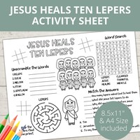 Ten Lepers, Jesus Heals, Sunday School Activities, Miracles of Jesus ...