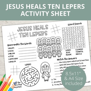 Ten Lepers, Jesus Heals, Sunday School Activities, Miracles of Jesus ...