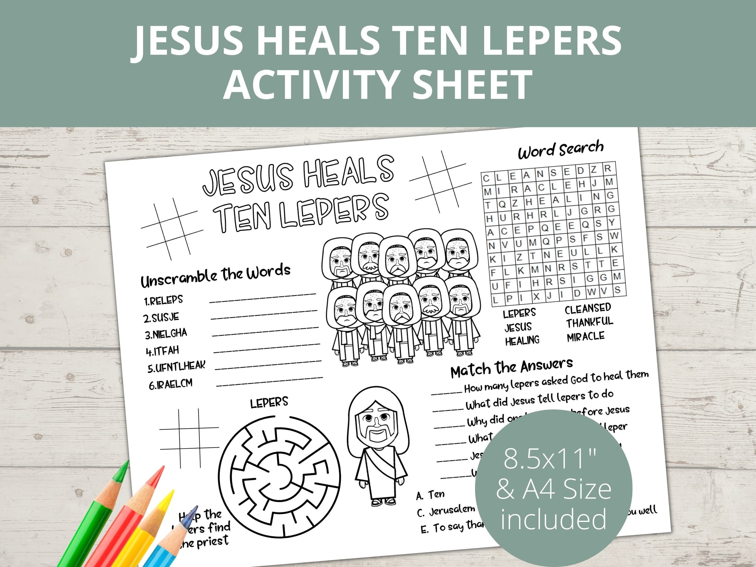 Ten Lepers, Jesus Heals, Sunday School Activities, Miracles of Jesus ...