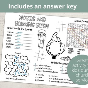 Moses and Burning Bush Coloring Page, Moses Craft, Bible Activity ...