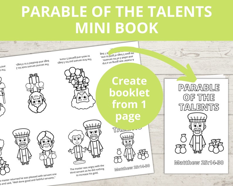 Parable of the Talents Jesus Parables Bible Story Activity - Etsy