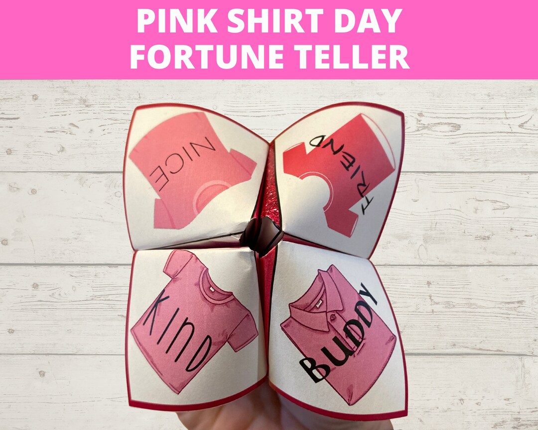 Pink Shirt Day, Kindness Cards, Fortune Teller, Anti Bullying, Cootie ...