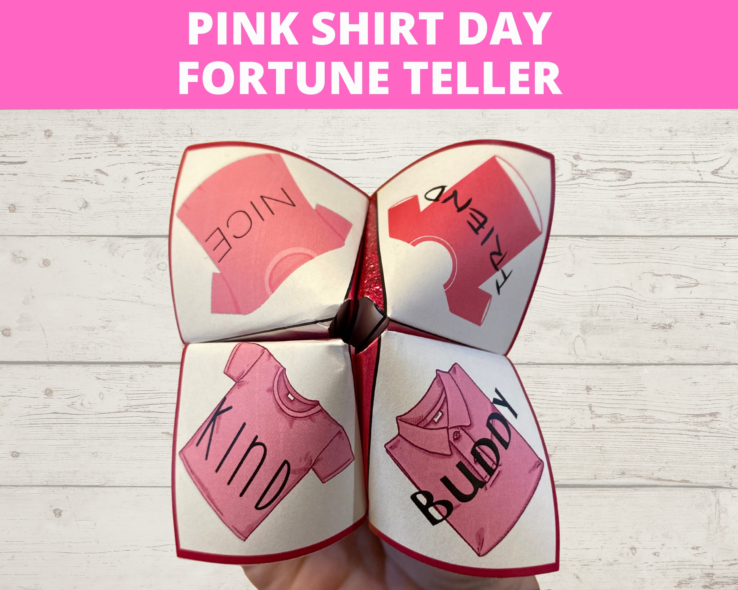 Pink Shirt Day, Kindness Cards, Fortune Teller, Anti Bullying, Cootie ...