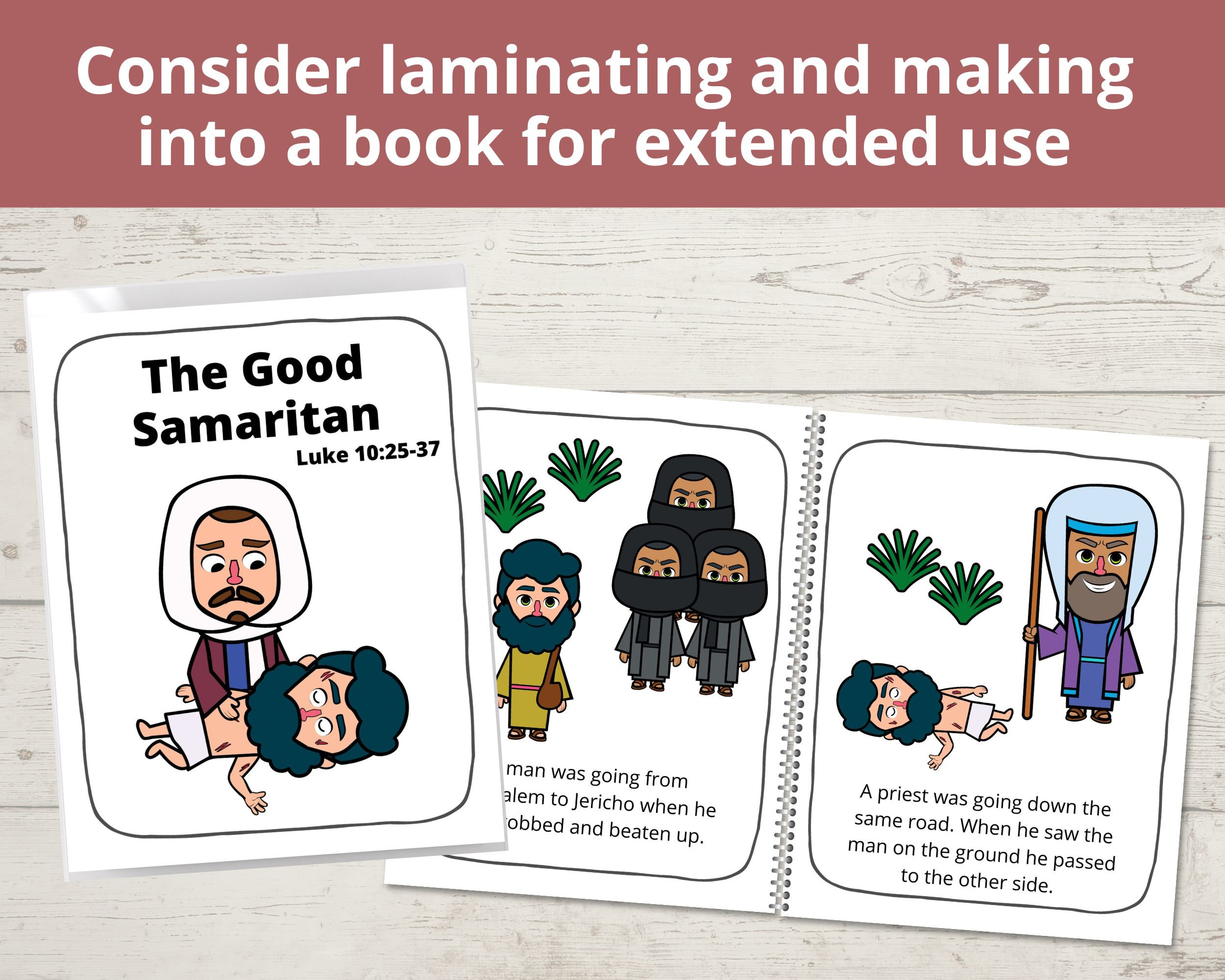 Good Samaritan Activity, Bible Story Poster, Bible Coloring Page for ...