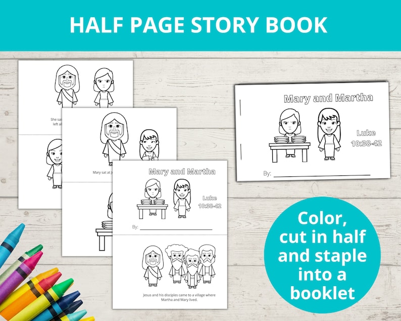 Mary and Martha, Bible Story Crafts, Mary Jesus, Sunday School Activity ...