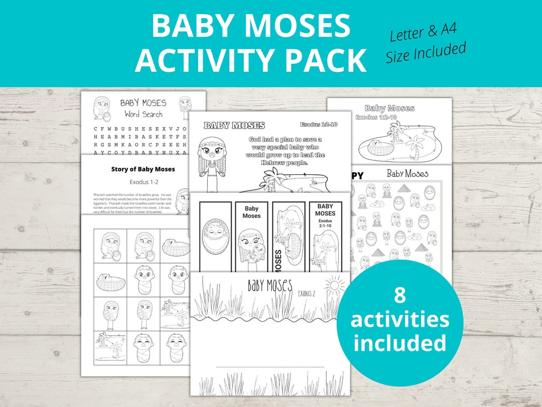 Baby Moses Bible Story Activities, Sunday School Craft, Moses Basket ...