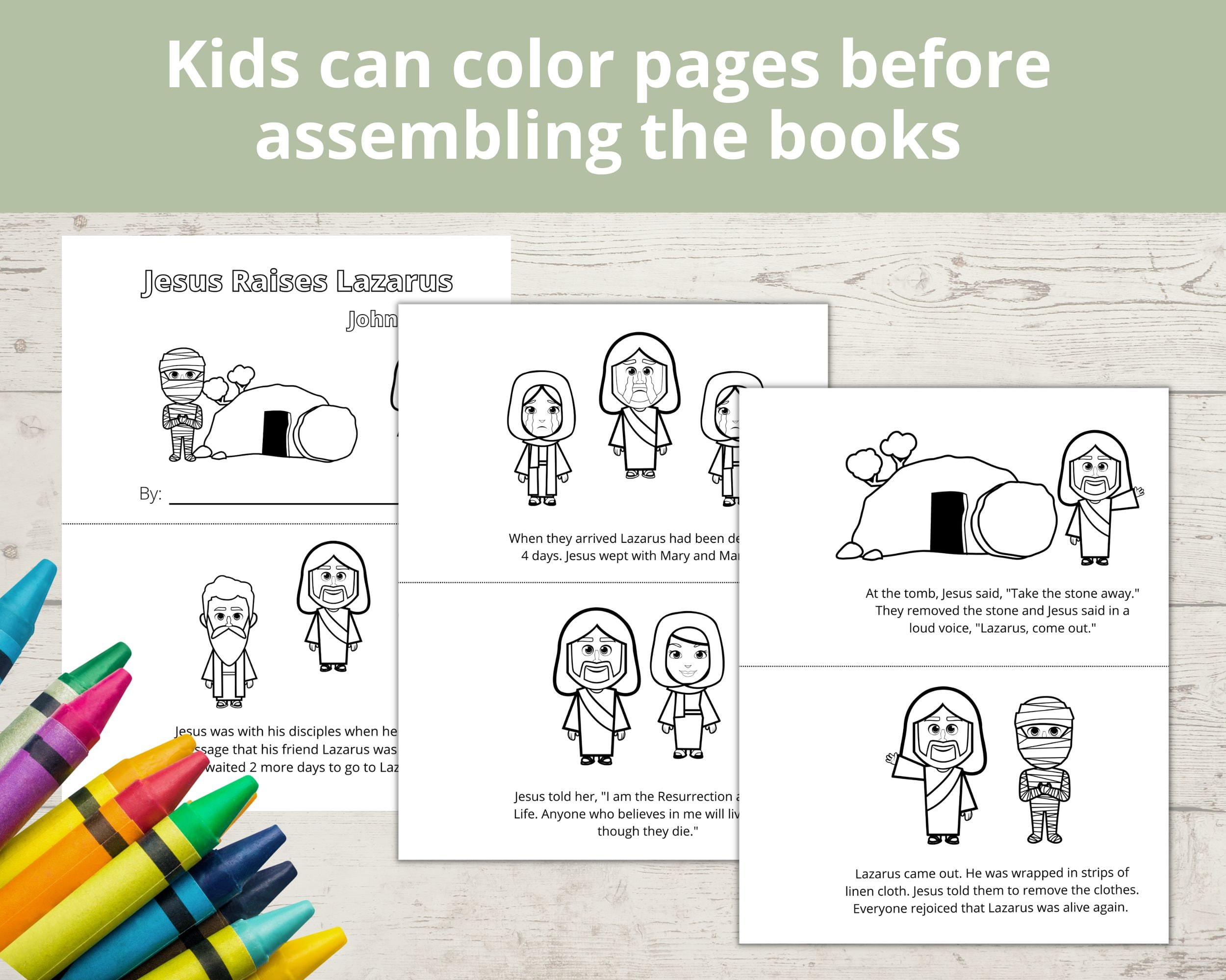 Jesus Raises Lazarus, Miracles of Jesus, Sunday School Crafts, Lazarus ...