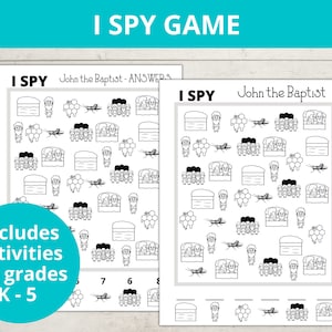 John the Baptist Craft, I Spy, Word Search, Bible Story for Kids ...