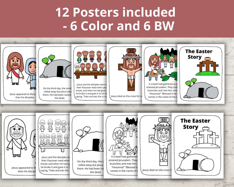 Easter Story Poster, Bible Story Posters, Jesus on the Cross, Holy Week ...