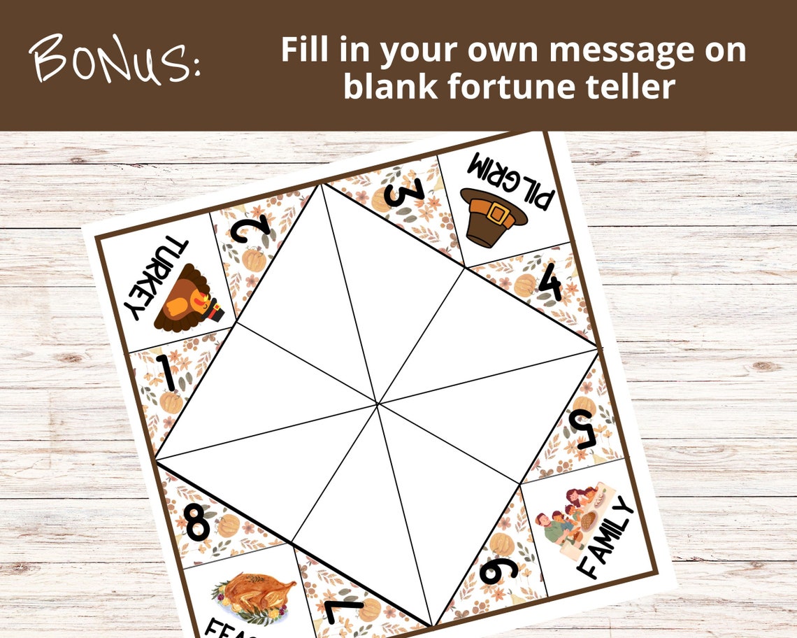 Thanksgiving Joke Cards, Thanksgiving Joke Teller, Fortune Teller ...