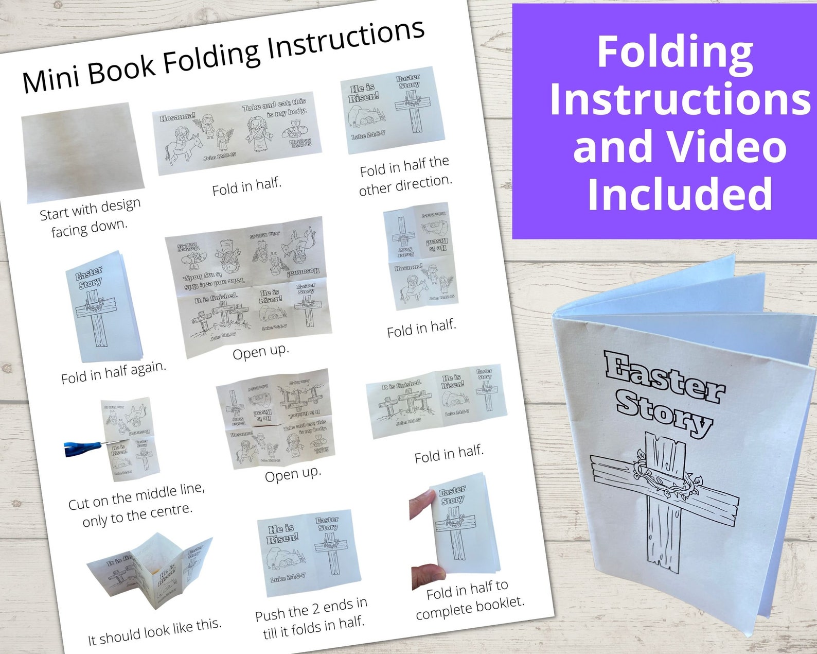 Easter Story Activity for Kids, Easter Mini Book, Sunday School Craft ...