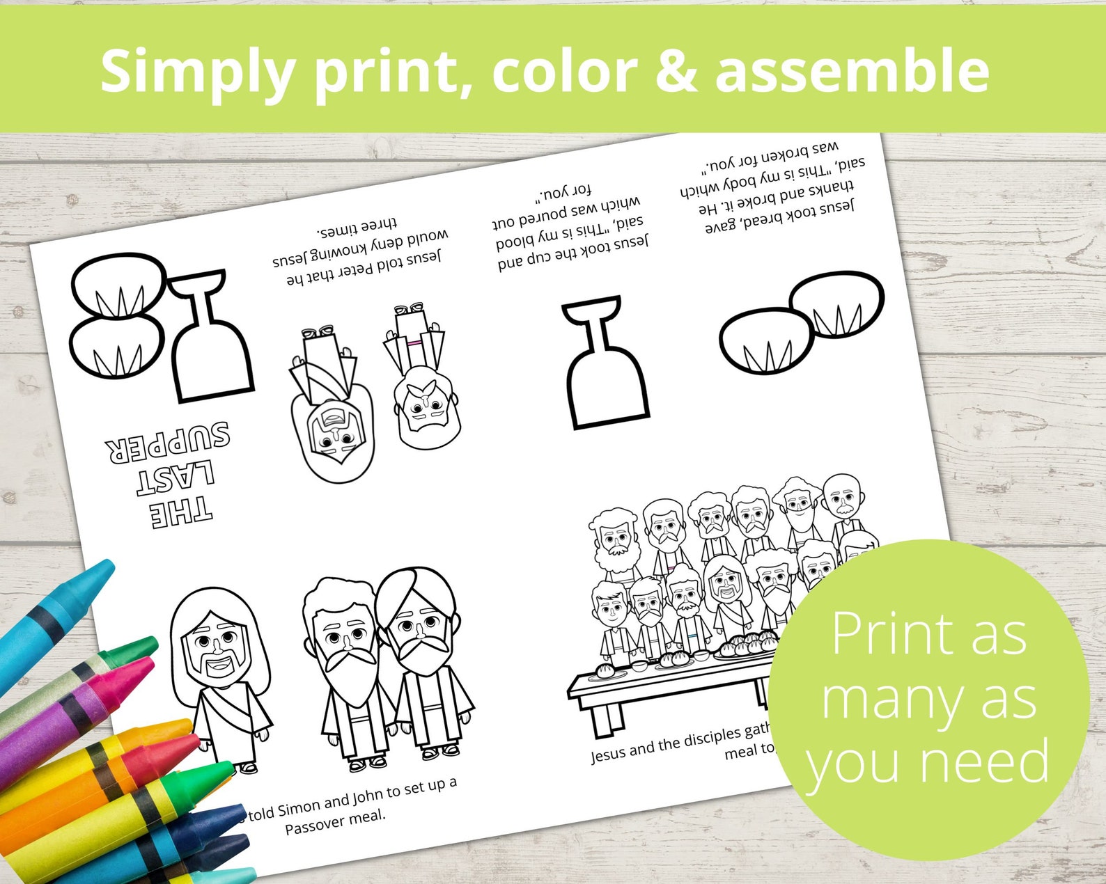 Holy Week Craft, Last Supper Craft, Sunday School Activity, Bible Story ...