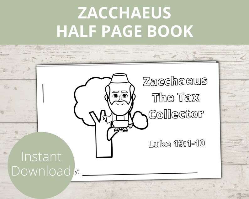 Zacchaeus Bible Craft Homeschool Bible Mini Booklet - Etsy