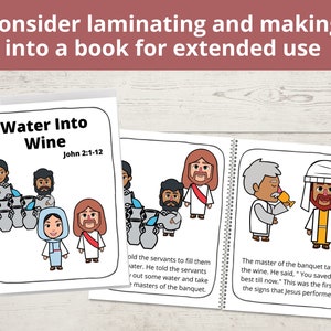 Jesus Turns Water Into Wine, Miracles of Jesus, Bible Story Posters for ...