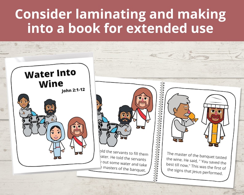 Jesus Turns Water Into Wine, Miracles of Jesus, Bible Story Posters for ...