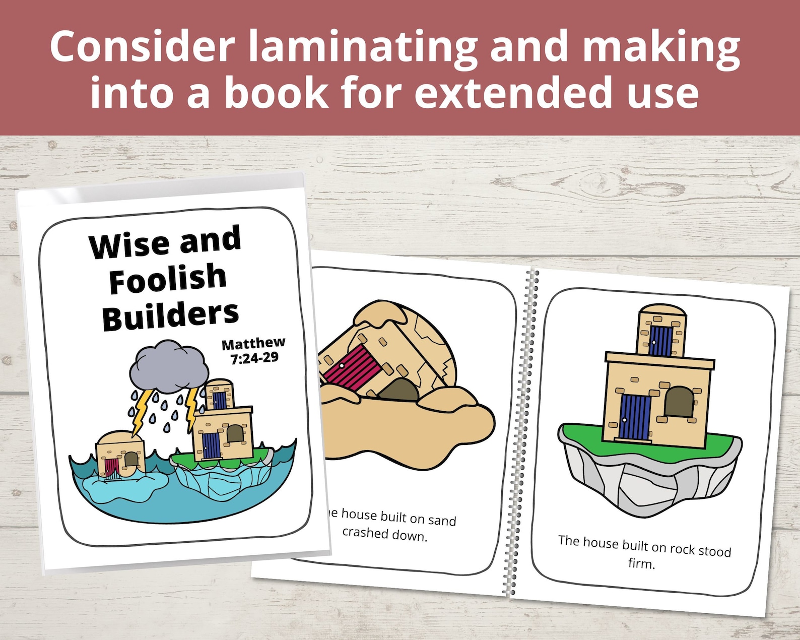 Wise and Foolish Builder, Bible Story Poster, Build Your House on the ...