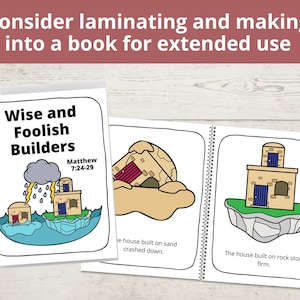 Wise and Foolish Builder, Bible Story Poster, Build Your House on the ...