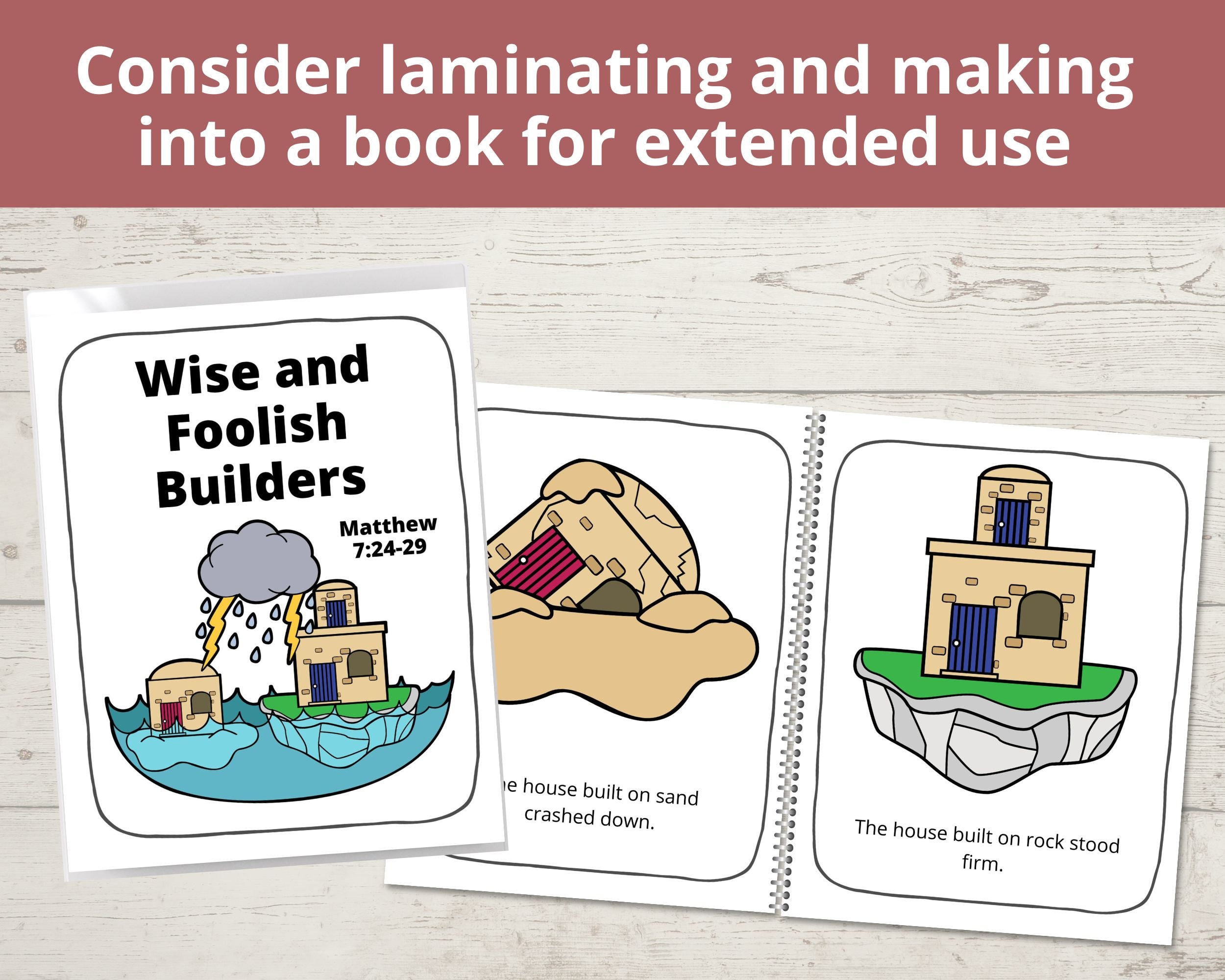 Wise and Foolish Builder, Bible Story Poster, Build Your House on the ...